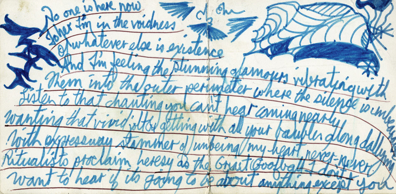 Angus MacLise handwritten poem | From a Secret Location